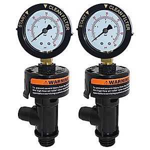 TIROAR 98209800 Manual Air Relief Valve with Pressure Gauge Replacement for Pentair Pool and Spa Filter (2Pack)