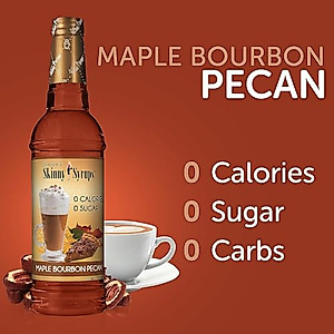 Jordan's Skinny Syrups Sugar Free Coffee Syrup, Maple Bourbon Pecan Flavor Drink Mix, Zero Calorie Flavoring for Chai Latte, Protein Shake, Food and More, Keto Friendly, 25.4 Fl Oz, 1 Pack