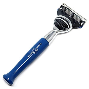 Edwin Jagger Diffusion 72 Series Blue, Chrome Plated, Compatible With A Gillette Fusion Proglide Cartridges