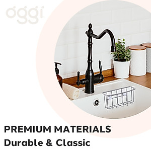 Oggi Metal Suction Sink Caddy- Kitchen Brush, Bar Soap, or Sponge Holder for Kitchen Sink, Great Kitchen Sink Organizer for Sink Accessories, 6˝ x 2.5˝ x 2.75˝, Silver