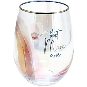 Pavilion - 18 oz Iridescent Stemless Wine Glass - Best Mom Ever