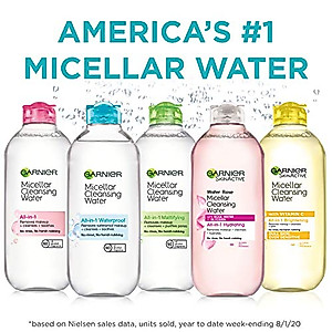 Garnier SkinActive Micellar Cleansing Water, All-in-1 Waterproof Makeup Remover and Facial Cleanser, 3.4 fl oz, 3 Pack