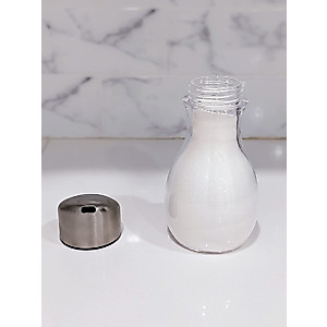 J&M DESIGN Sugar Dispenser With Pour Spout For Coffee Bar Accessories, Tea & Baking Essentials w/Stainless Steel Lid - 9.5oz Clear Acrylic Jar Spoon Pourer Shaker Container