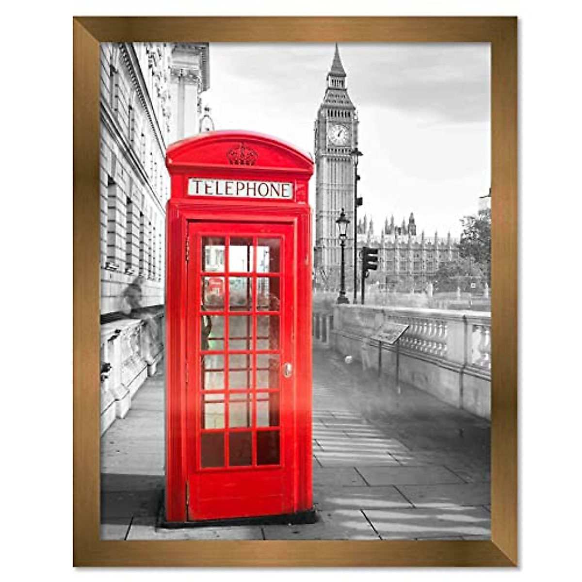 8.5x5.5 Frame Gold Bronze Picture Frame - Modern Photo Frame Includes UV Acrylic Shatter Guard Front, Acid Free Foam Backing Board, Hanging Hardware Wood Wall Frames for Family Photos - no Mat