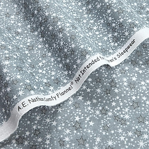 Comfy Flannel Stars Grey, Fabric by the Yard