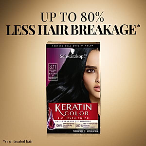 Schwarzkopf Keratin Color Permanent Hair Color Cream, 3.11 Deep Dark Blue