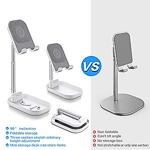 Cell Phone Stand Adjustable Desktop Phone Holder Tablet Stand for Desk Foldable Phone Stand for Desk Cell Phone Holder for Desk for 13 12 11 Pro Xs Max Xr X 8/Galaxy Samsung All Smartphones