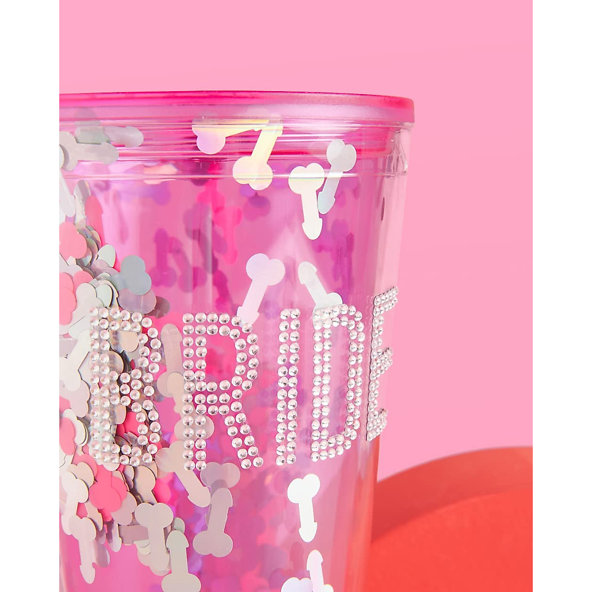 xo, Fetti Bachelorette Party Bride Confetti Tumbler Cup - Bridal Shower, Engagement Party Decoration and Bride To Be Gift