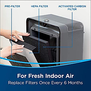 Genuine BISSELL® air220 Air Purifier Replacement HEPA + Pre-Filter and Activated Carbon Filter Pack, 3315 , Black
