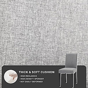 Fangflower Fabric Chair Set of 2 with Solid Wood Legs for Home Pertica, Dining Room, Kitchen, Light Grey, 2-Pcs Set