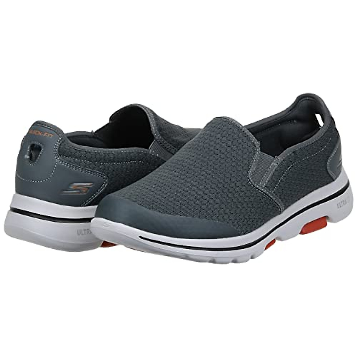 Skechers Men's GOwalk 5 - Elastic Stretch Athletic Slip-On Casual Loafer Walking Shoe Sneaker, Charcoal, 9