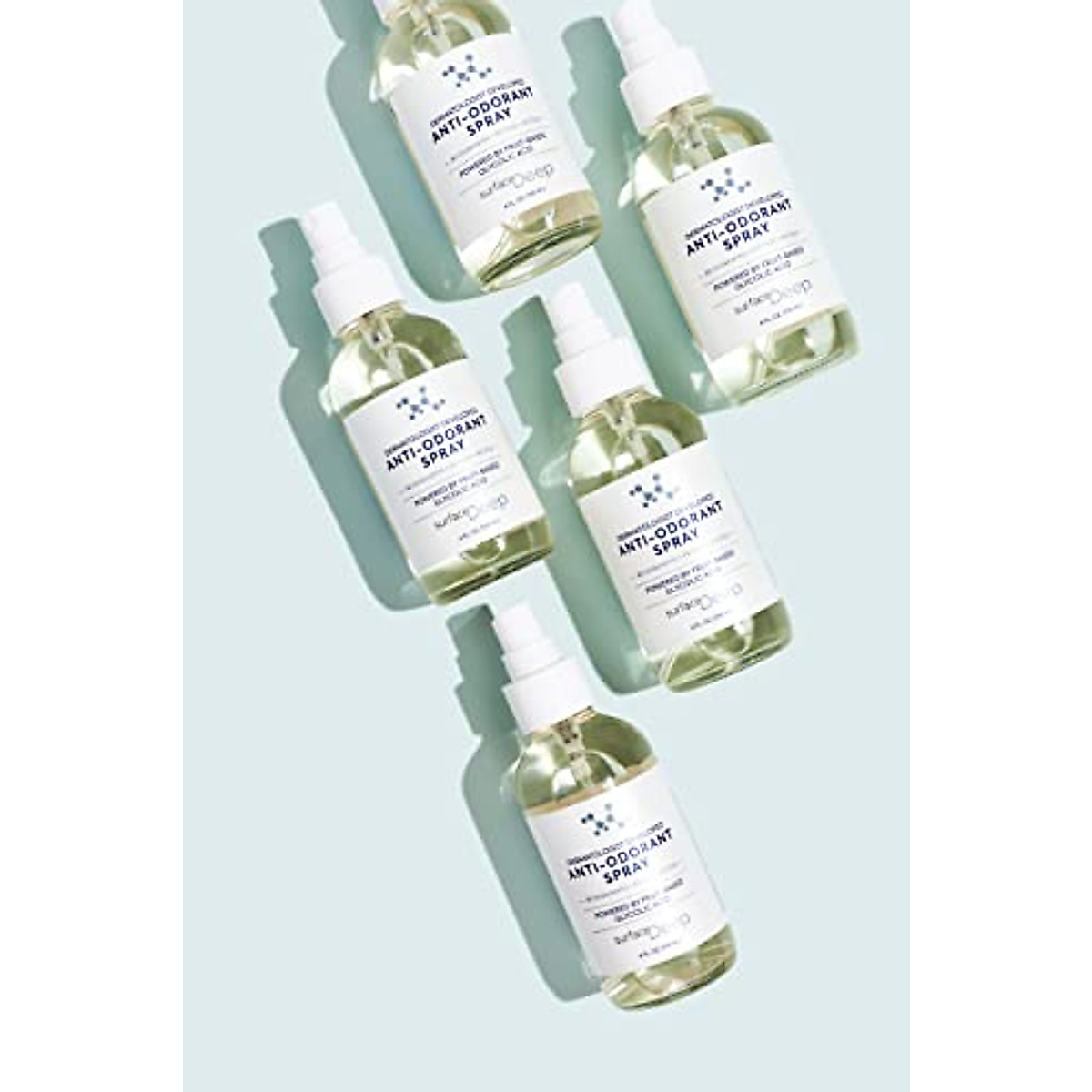 Surface Deep • Anti-Odorant Spray • Dermatologist Developed, Aluminum Free, Clean, Glycolic Powered • Underarm and Foot Natural Spray Deodorant for Women and Men • Vegan • Cruelty Free • 4.0 oz