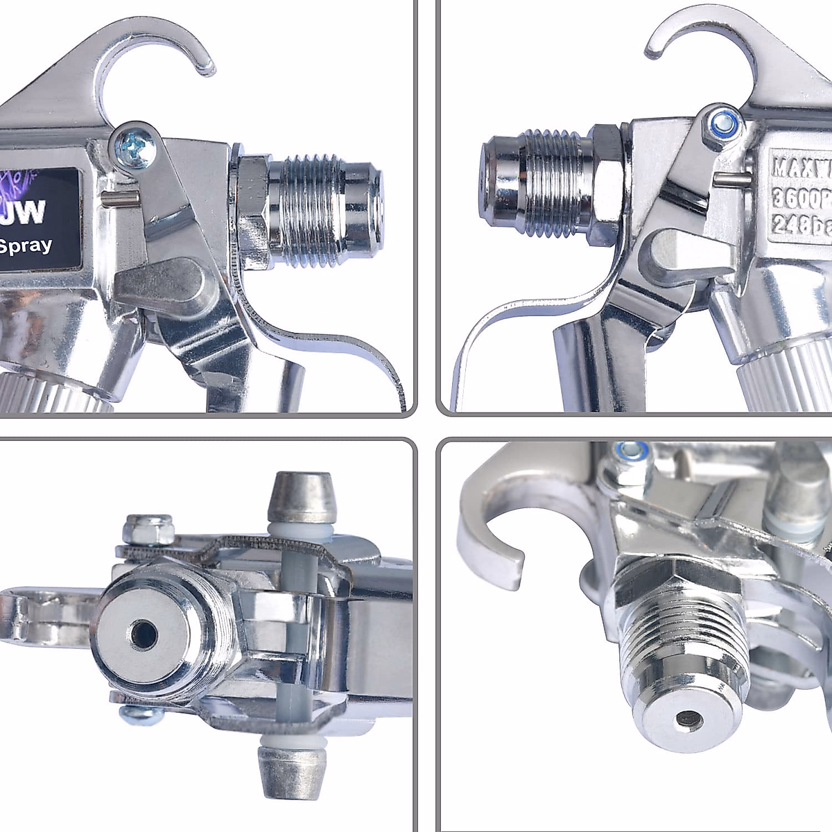 JWGJW 120028 Airless Paint Spray Gun,High Pressure 3600 PSI /517 Tip Swivel Joint with 10 Inch Extension Pole