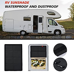 Losrik RV Window Shade Cover - 25 x 16 Inches, Upgraded Foldable RV Vent Insulator, Camper Skylight Door Sun Shades UV Rays Protection Privacy Blackout for Travel Trailer Motorhome