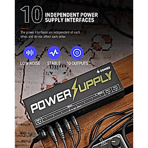 Donner DP-1 Guitar Power Supply 10 Isolated DC Output for 9V/12V/18V Effect Pedal