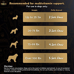 Paws&Fun – Dogs Supplement Multivitamin + Glucosamine for Hip & Joint + Probiotics for Digestion + Omega 3 Salmond Oil for Skin and Coat; 10 in 1 Chews (Peanut Butter 120ct)