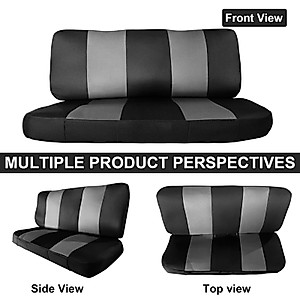 Custom-Fit Bench Seat Covers Replace for Chevy 1973-1999 C/K Series Full Size Classic Trucks Air Mesh Fabric Bench Seat Protector without Headrests (Black &Gray)