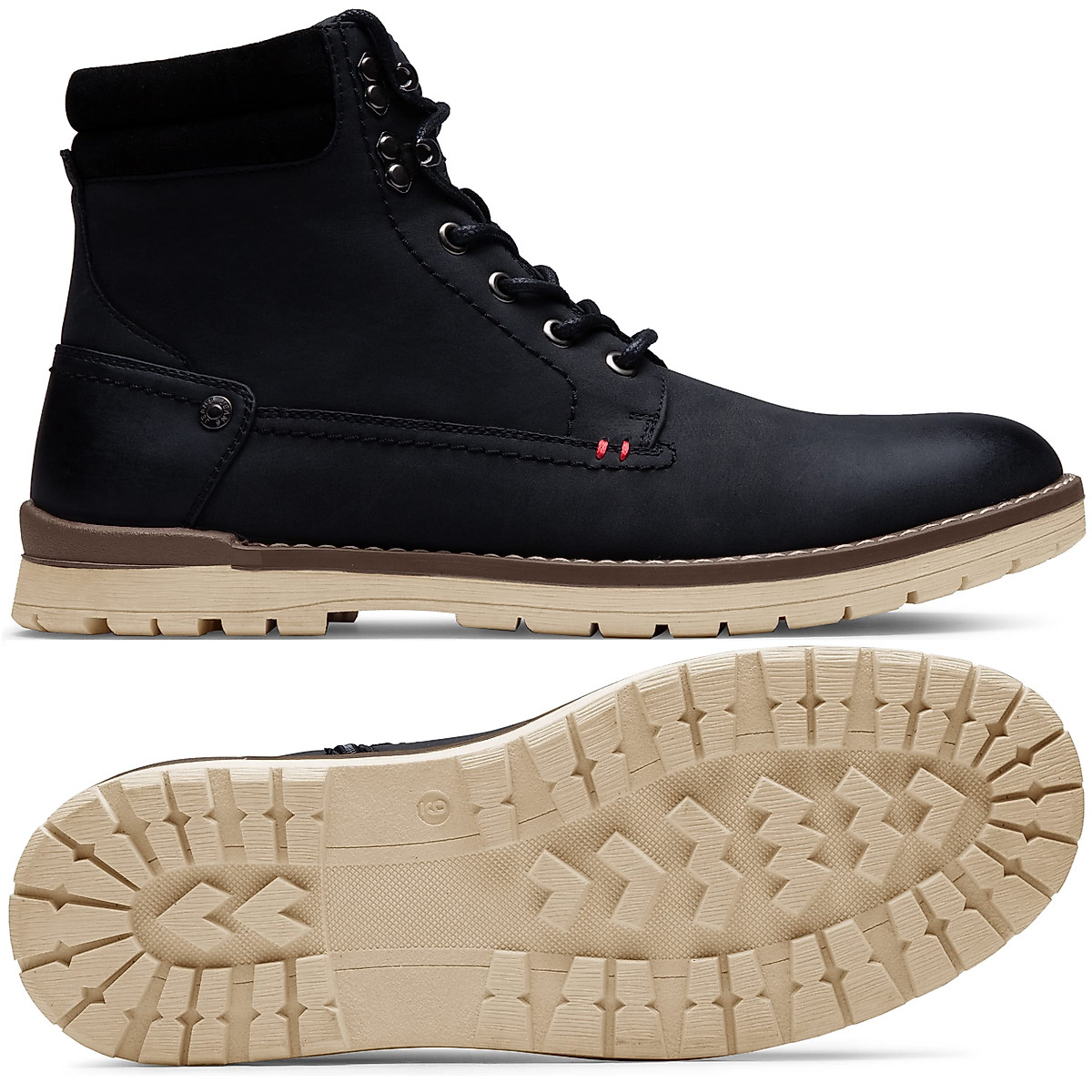 Vostey Men's Chukka Boots Motorcycle Casual Hiking Boot for Men(BMY671B Black 10.5)