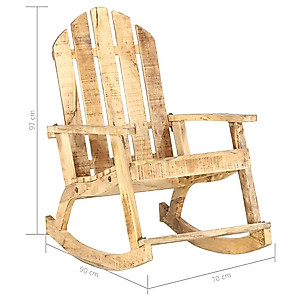 Garden Rocking Chair Solid ,Porch Chair,Patio Rocker,Pool Rocker,Relaxing Rock,TV Chair,Coffee Chair,Retro Rocking Chair,for Front Porches, Outdoor Patios, Gardens, Camping, Balconies,Mango Wood