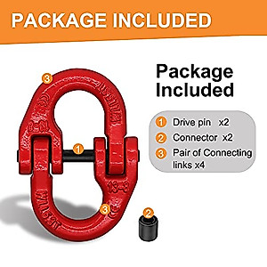 lifgarfe 2pcs 1/2inch hammerlock Coupling Connector Link Safety Chain Adapter Connector hammerlock Tow Hitch