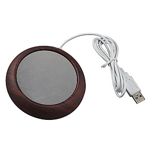 USB Coffee Mug Warmer Coaster Wood Electric Cup Heater Milk Tea Heating Plate