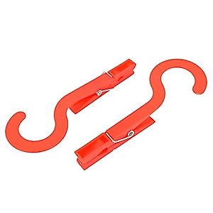 Qtqgoitem Red Plastic Laundry Clothes Peg Pin Hanger Hook Clips Clamps 2 Pcs (Model: 65e fb3 412 b95 ac2)