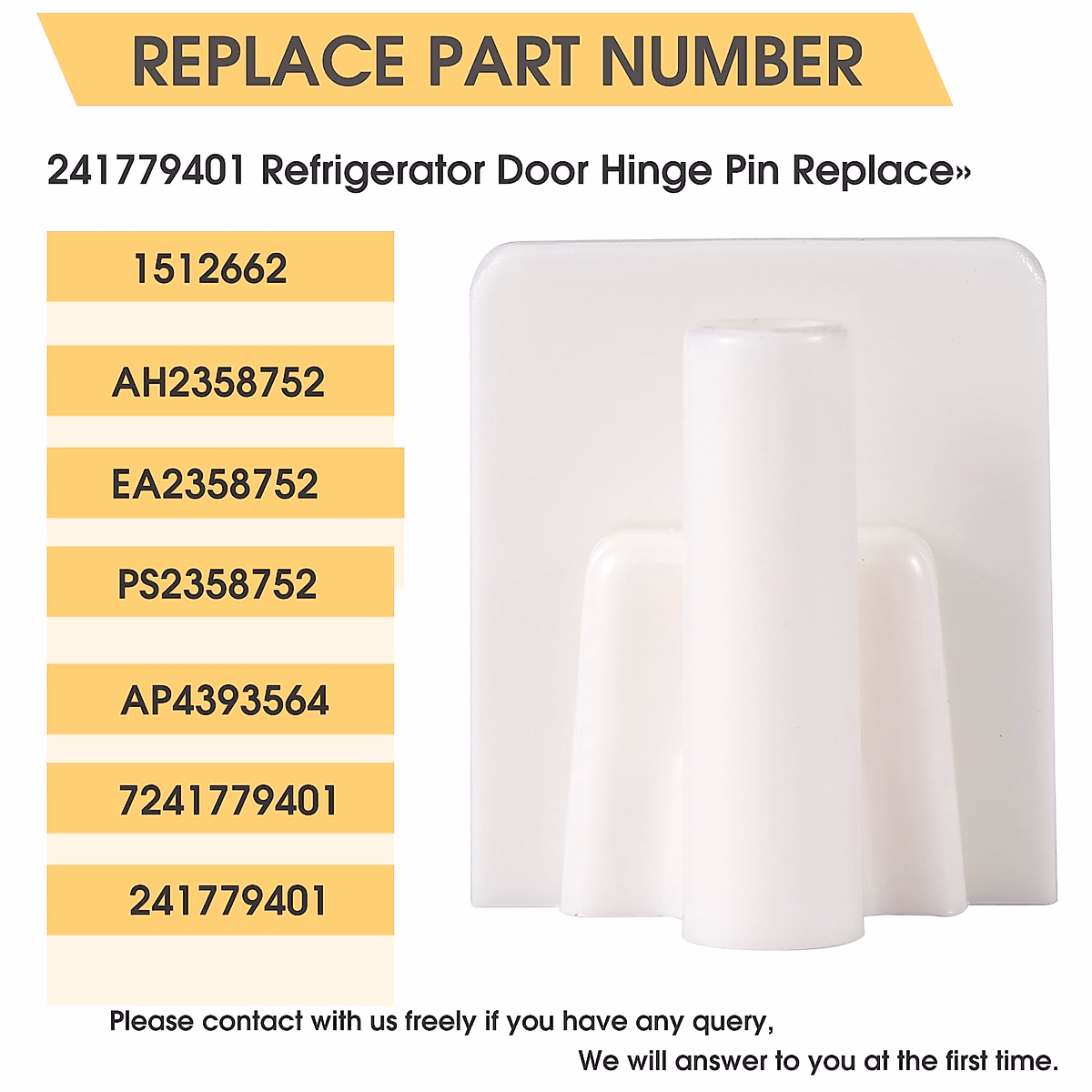 241779401 Refrigerator Door Hinge Pin Compatible with Frigidaire Electrolux Kenmore Refrigerator Door 1512662 AP4393564 AH2358752 EA2358752 PS2358752, Mullion, Upper or Lower Hinge Pin 2 Pack