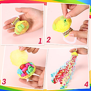 Sratte 100 Pcs Hand Throw Streamers with Colorful Ribbon No Mess Confetti Crackers for Wedding, Party, Graduation, Birthday, Celebration