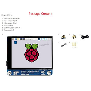 2.8inch HDMI IPS Capacitive LCD Display (H) Resolution 480×640 Adjustable Brightness Fully Laminated Screen Monitor Supports Raspberry Pi 5 4 3 B B+ and AI PC Windows 11/10 / 8.1/8 / 7 @XYGStudy