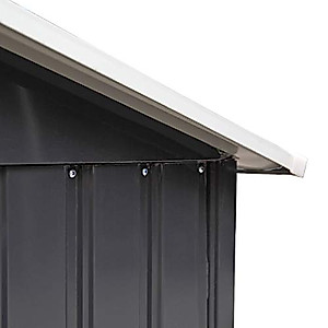 6.3' x 9.1’ Large Outdoor Storage Shed, Sturdy Utility Tool Lawn Mower Equipment Organizer for Backyard Garden w/Gable Roof, Lockable Sliding Door, Vents, Floor Frame - Grey