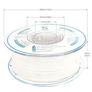 YOUSU White PVB Filament 1.75 mm for 3D Printer & 3D Pen 1 kg (2.2 lbs), Print As Easy as PLA Filament, can be Polished with Alcohol to get Smooth Surface.