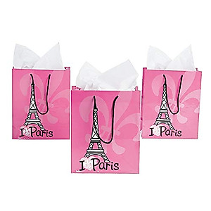 Paris Gift Bag (set of 12) for Birthday Party Supplies