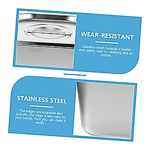 ULTECHNOVO 2pcs Hotel Pan Table Tray Deep Steam Pan Stainless Steel Chafers Stainless Steel Saucepan Table Trays for Eating Food Heater Buffet Dishes Container Buffet Simple Tray Canteen Tray