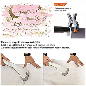 Avezano Twinkle Twinkle Little Star Backdrop for Girl Gold and Pink Twinkle Boy Baby Shower Party Decorations Photography Background Gold Stars and Moon Baby Shower Party Photoshoot Backdrops (7x5ft)