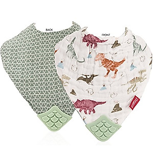 Baby Bibs - 3 Pc Muslin Bibs - Reversible 100% Natural Cotton Teething Bib - Baby Bibs For Girls And Boys, Baby Essentials