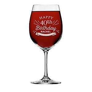 My Personal Memories, Custom Etched Happy 30th 40th 50th 60th Birthday Champagne Flute, Wine, Stemless, Pilsner Beer, Shot Glass (16 oz Wine Glass with Stem)