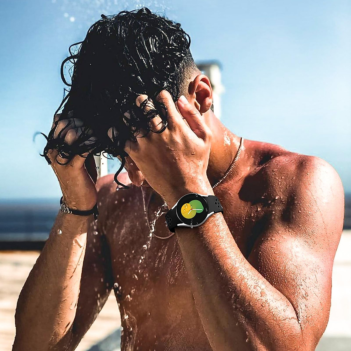 DaQin No Gap Sport Band Compatible with Samsung Galaxy Watch 7/6/5/4 Band 40mm 44m/Galaxy Watch FE/Watch 6 4 Classic 43mm 47mm 42mm 46mm/Watch 5 Pro 45mm, 20mm Soft Silicone Wristbands for Women Men