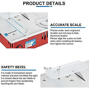 MXBAOHENG Mini Table Saw Small Precision Hobby Table Saw, 1/2" Adjustable Cut Depth, w/Chuck, Sanding Disc, 96W Adjustable Speed Power Supply, for PCB/Wood/Plastic Cutting
