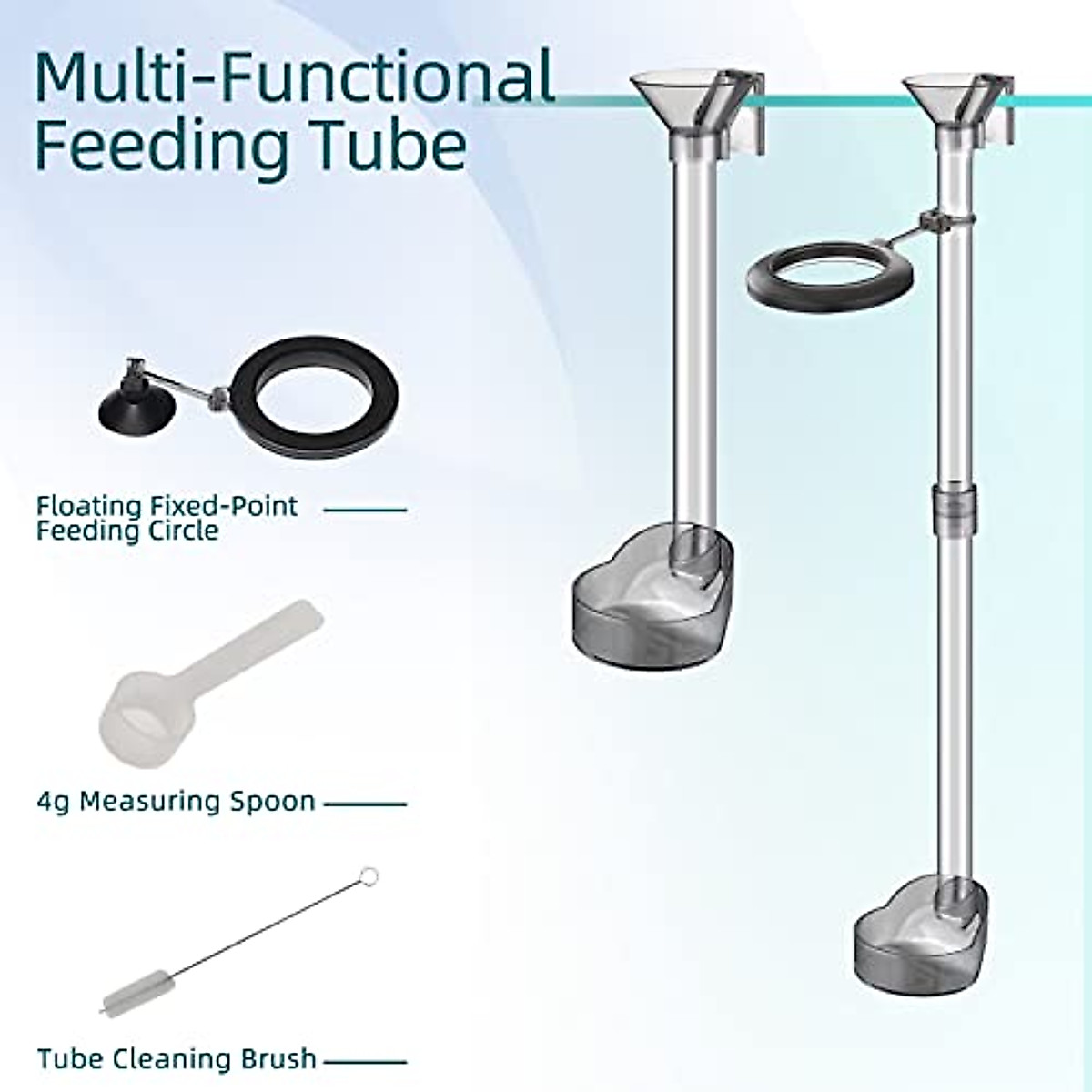 UPETTOOLS Shrimp Feeding Dish Set, Aquarium Fish Feeder Tube Kit with Feeding Ring,Cleaning Brush for Fish Tank