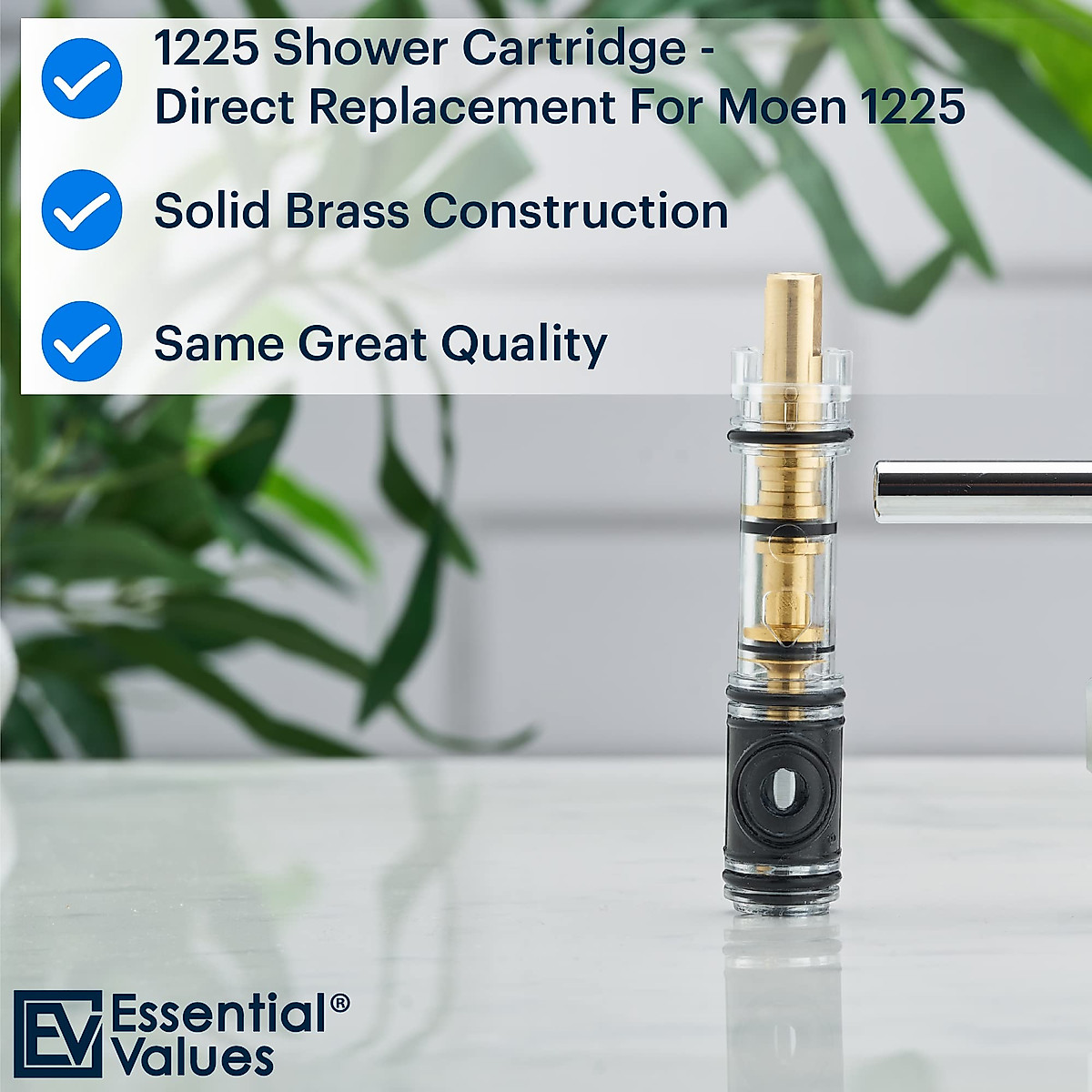 1225 Replacement Cartridge for Moen – Aftermarket Replacement Compatible with One Handle Kitchen and Bathroom Sink Faucets, Slick Polished Finish | Made from the Markets Finest Metal