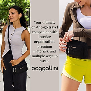 Baggallini womens Triple Zip Bagg, Black Quilt, One Size US