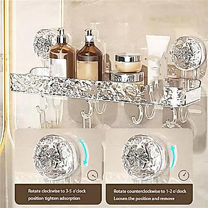 SPANN Light Luxury Style Punch-Free Storage Rack, Shower Organizer Suction, Corner Shower Organizer, Toilet Organizer, Punch-Free Storage Rack (A+B)