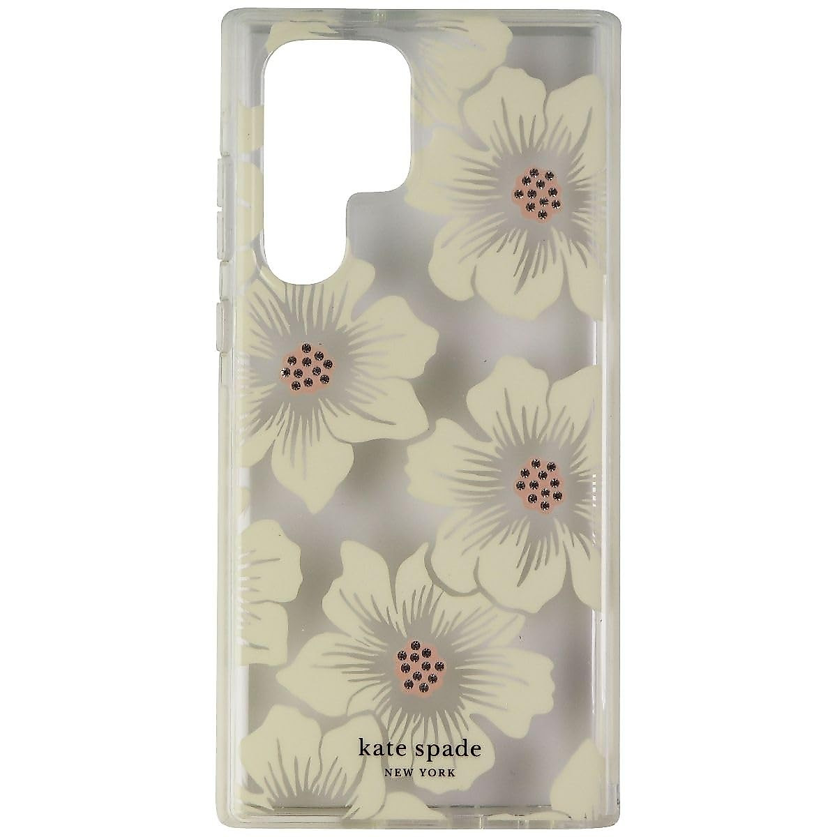 Kate Spade New York Protective Hardshell Case for Fred - Hollyhock Floral Clear/Cream with Stones