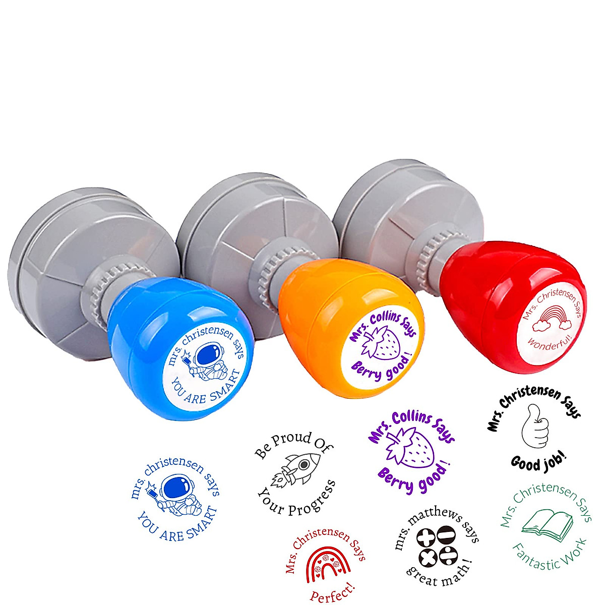 Personalize Custom Teacher Stamp for Grading Classroom Teachers Review Homework Feedback Colorful Stamps