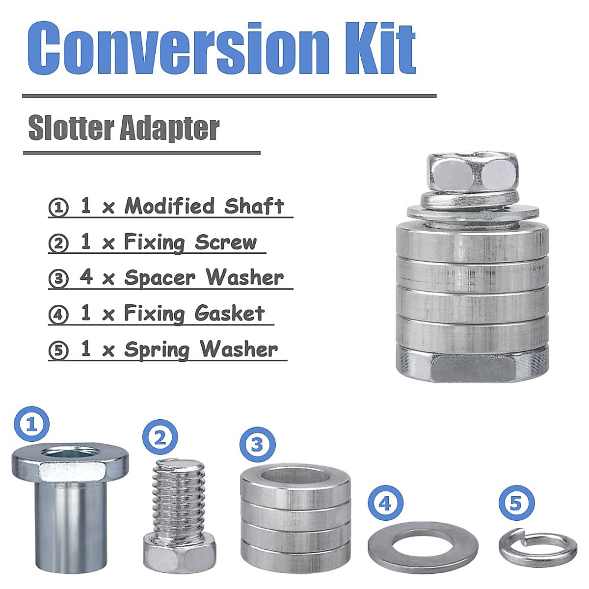 Mesee Angle Grinder to Grooving Machine Adapter, M14 Thread Quick Change Slotter Adapter Conversion Head Angle Grinder Variable Slotting Machine Converter Tool Accessory - Silver