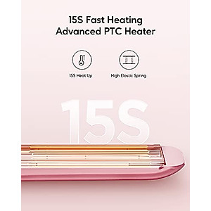 Salon Flat Iron Hair Straightener, Negative Ion Flat Iron with Titanium Plates Get Frizz-Free Hair, Dual Voltage Flat Iron for Hair with Auto Shut-Off (Rose Gold)