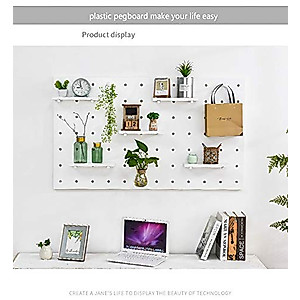 Wall Plastic Decorative DIY Convenient Pegboard Wall Mount Display Wall Organization Storage Wall Shelf for Living Room Kitchen Bathroom Office ，Set of 2