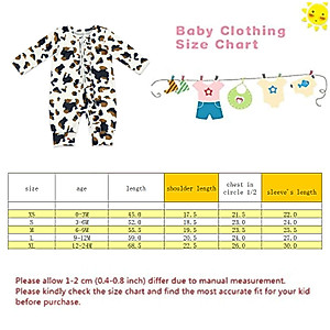 Newborn Baby Romper Clothes One Piece Toddler Unisex Creepers Romper ,Infant Tie Dye Print Zipper Front Kids Jumpsuit Rompers Clothes (Coffee Cow Print, 0～3Months)