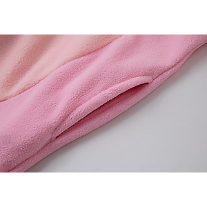 OGU' DEAL Kid's Pink Animal Onesie Costume Halloween Party Cosplay One Piece Jumpsuits Fleece Sleepwear for Girls