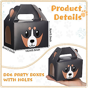 Fainne 24 Pcs Party Favors Boxes Treat Boxes Foldable Gift Boxes Candy Goodie Boxes Decorations Adopt Pet Gift for Birthday Wedding Bridal Shower Party Favors(Cute Dog)
